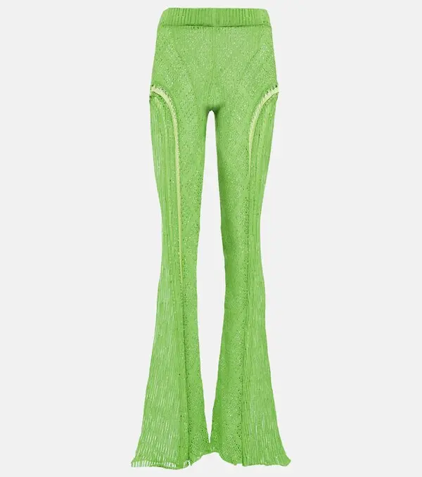 ROBERTA EINER Disco High-rise Flared Pants - Green
