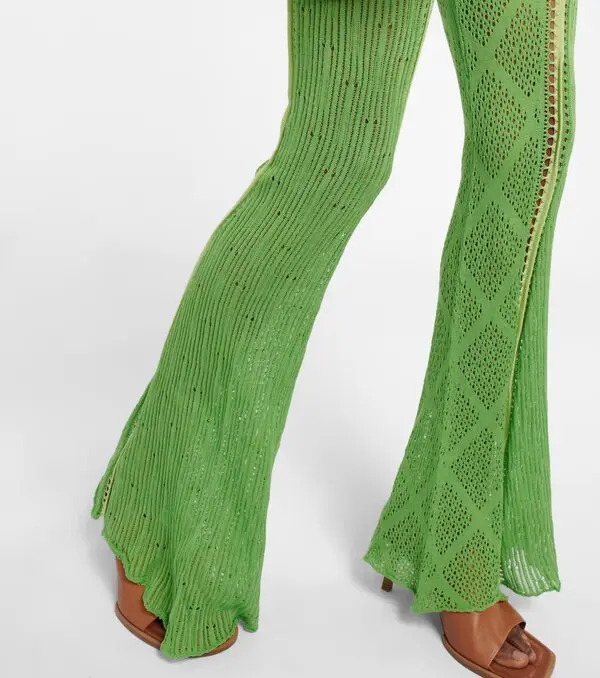 ROBERTA EINER Disco High-rise Flared Pants - Green