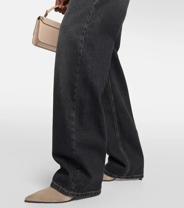 Brunello Cucinelli Embellished Wide-leg Jeans - Grey