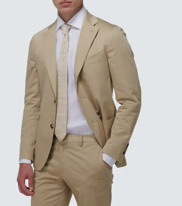 Thom Sweeney Linen Knit Neck Tie - Beige