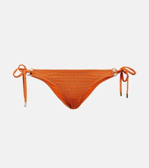 Melissa Odabash Venice Embellished Bikini Bottom - Orange