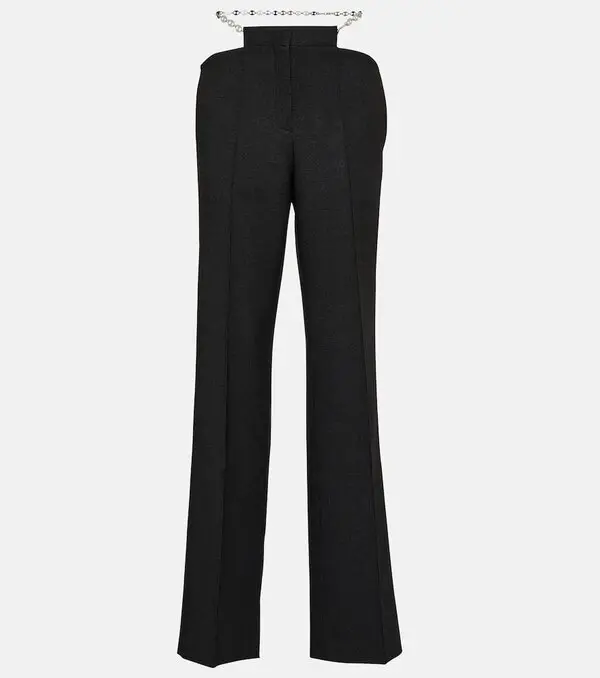 AYA MUSE Rivu Embellished Trousers - Black