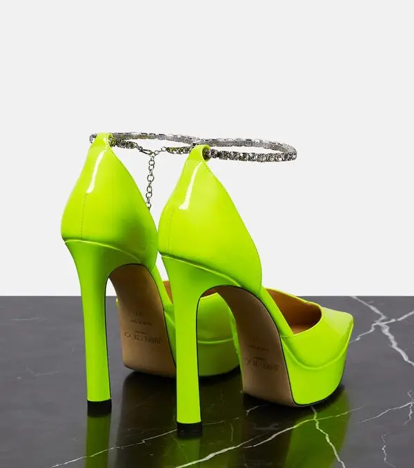 JIMMY CHOO Saeda 125 Embellished Platform Pumps