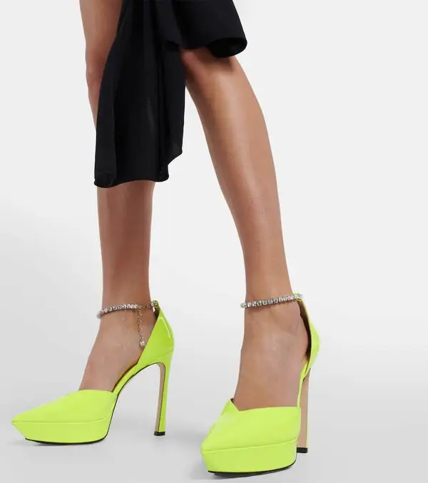 JIMMY CHOO Saeda 125 Embellished Platform Pumps