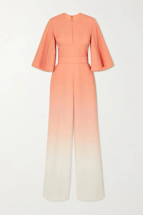 Elie Saab Cutout Dégradé Cady Jumpsuit