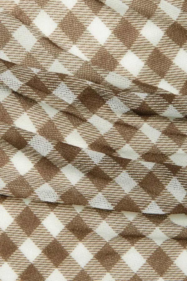 Acne Studios Etwina Ruched Gingham Stretch-knit Mini Dress
