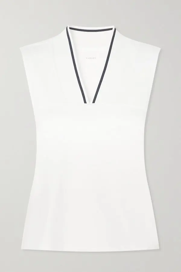 Varley Harcourt Performance Striped Stretch Recycled-jersey Tank