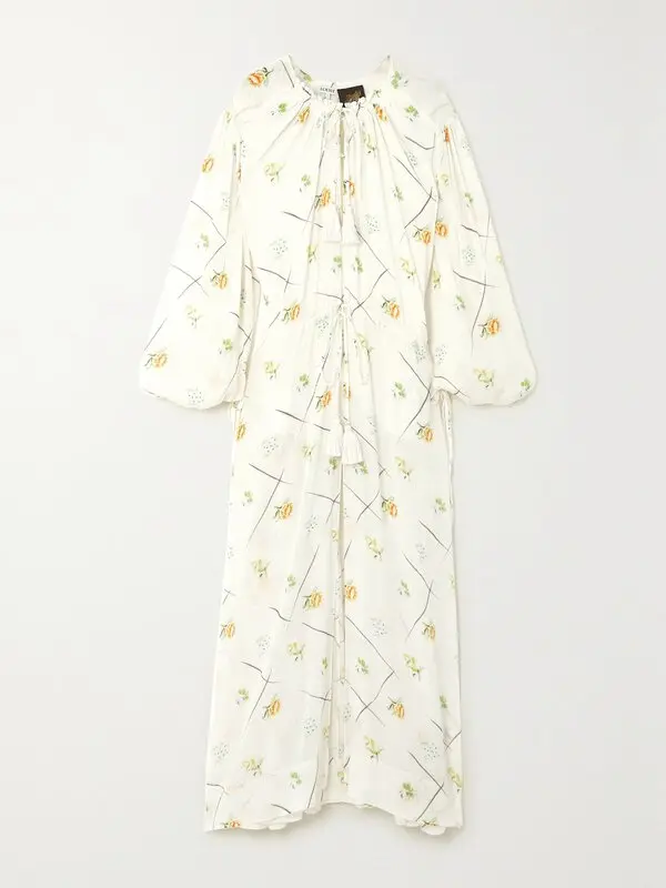 Loewe Floral-print Crepon Maxi Dress - Neutrals