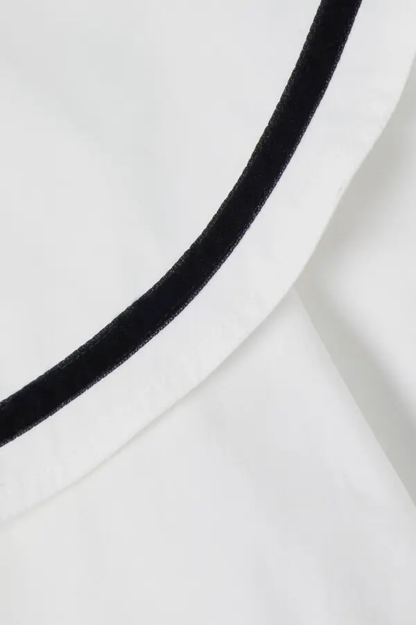 Batsheva Skipper Velvet-trimmed Cotton-poplin Blouse