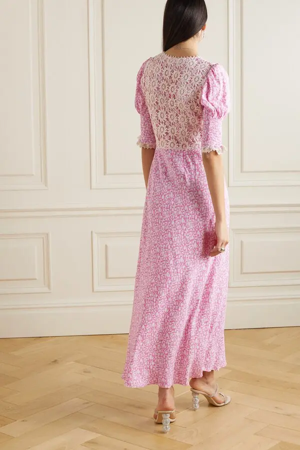 rixo crochet dress Rixo Iris Crochet-Knit Midi Dress In Gold - 50% Off