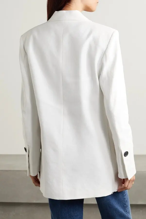 Another Tomorrow Net Sustain Organic Double-breasted Hemp-blend Blazer