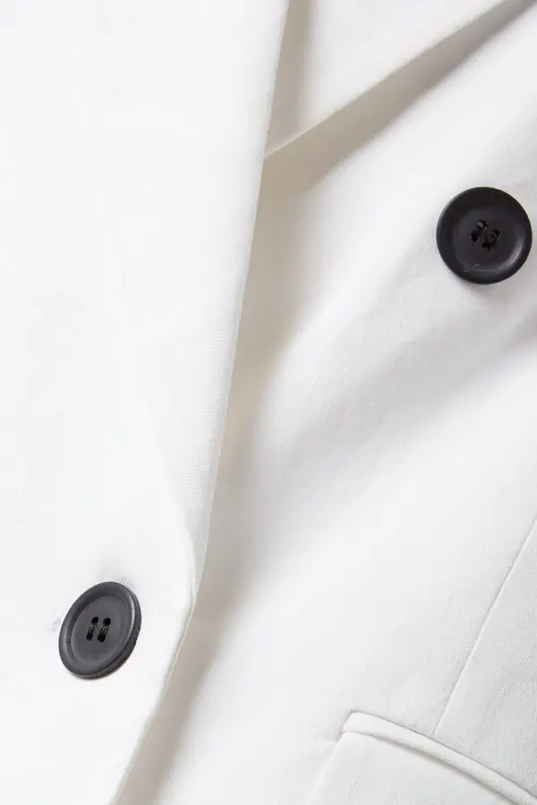 Another Tomorrow Net Sustain Organic Double-breasted Hemp-blend Blazer