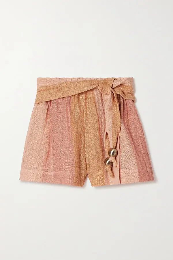 Lisa Marie Fernandez Net Sustain Farrah Linen-blend Gauze Shorts