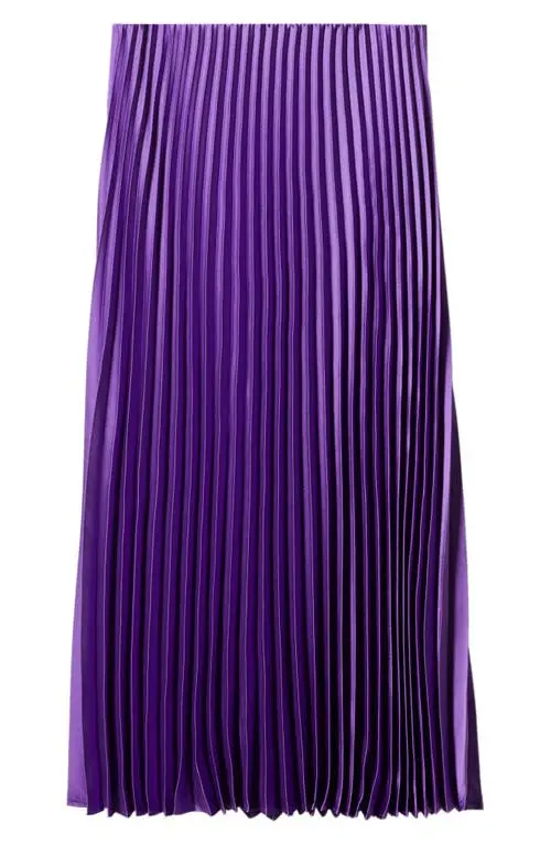 Mango Pleated Satin Midi Skirt