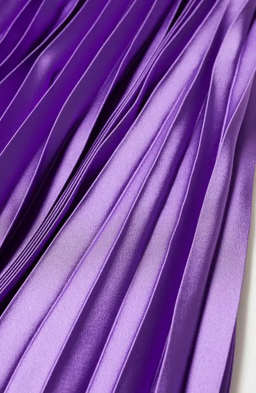 Mango Pleated Satin Midi Skirt