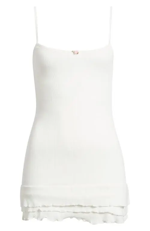 EDIKTED Pointelle Ruffle Hem Slipdress