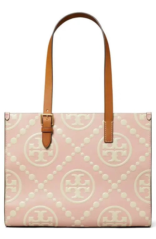 Tory Burch Small T Monogram Embossed Tote - Blush