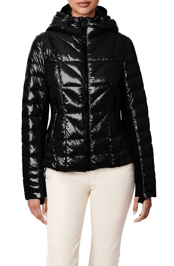 Bernardo Shiny Neoprene Water Resistant Puffer Jacket