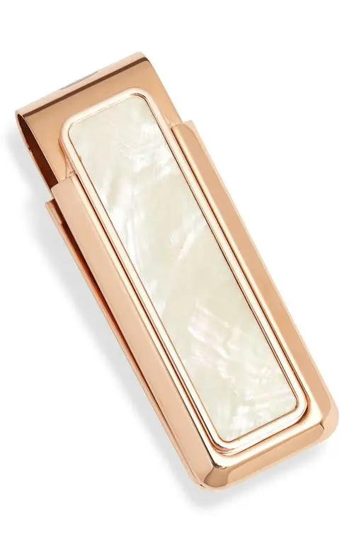 M-Clip® Mother-of-pearl Money Clip - Rose Gold/ White Pearl