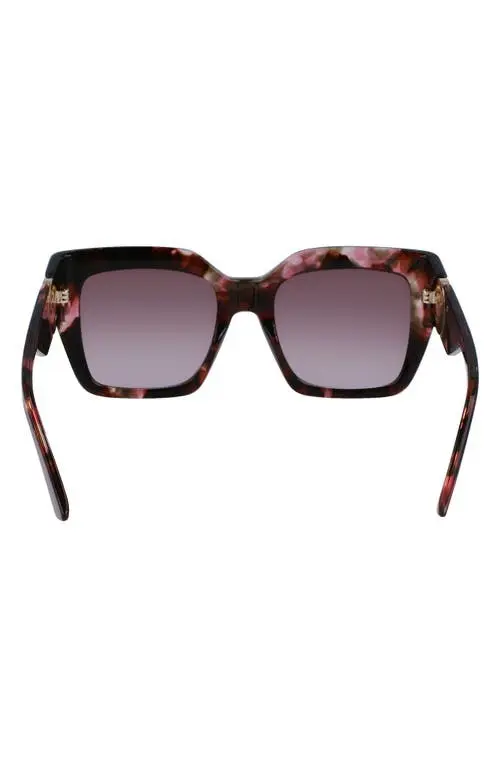 Longchamp 53mm Rectangular Sunglasses - Brown Rose Havana