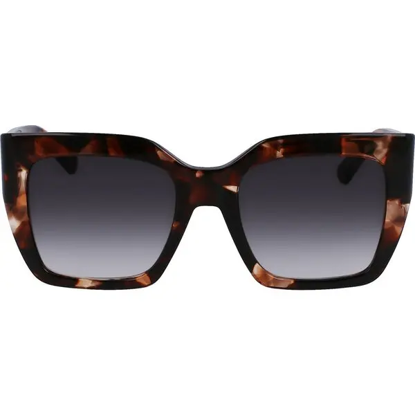 Longchamp 53mm Rectangular Sunglasses - Havana