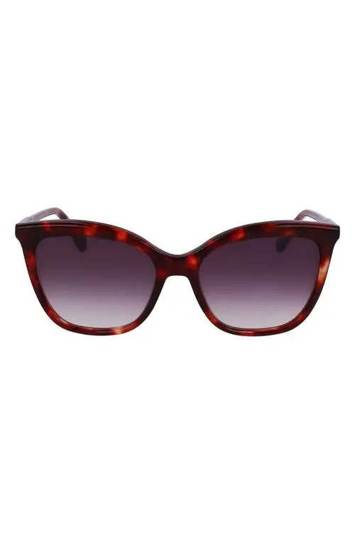 Longchamp 53mm Rectangular Sunglasses - Red Havana