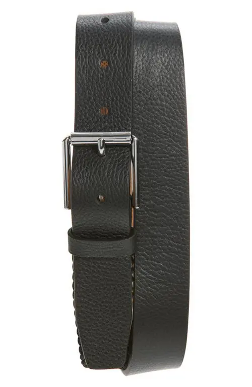 Cole Haan Hidden Stitch Leather Belt - Black