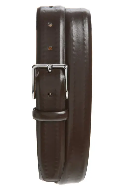 Cole Haan Hidden Stitch Leather Belt - Brown