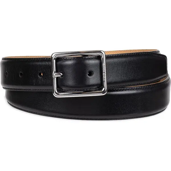 Cole Haan Center Bar Leather Belt - Black