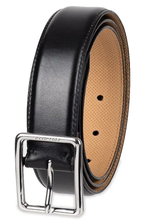 Cole Haan Center Bar Leather Belt - Black