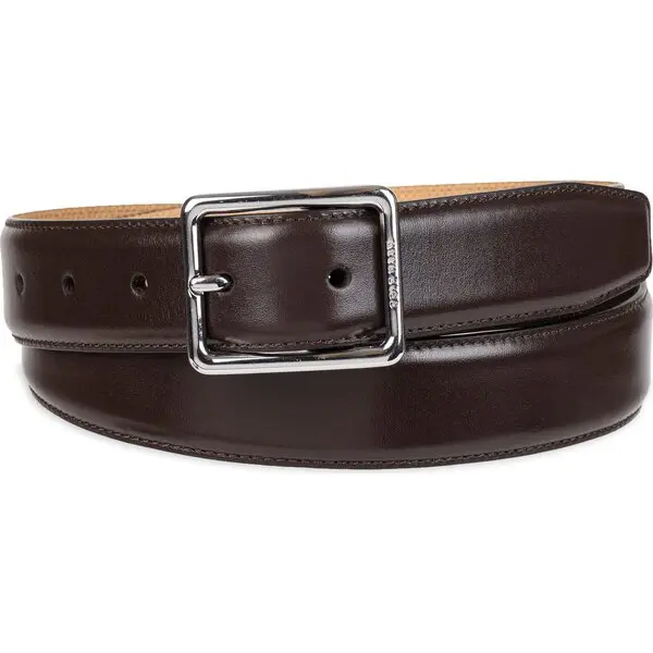 Cole Haan Center Bar Leather Belt - Brown