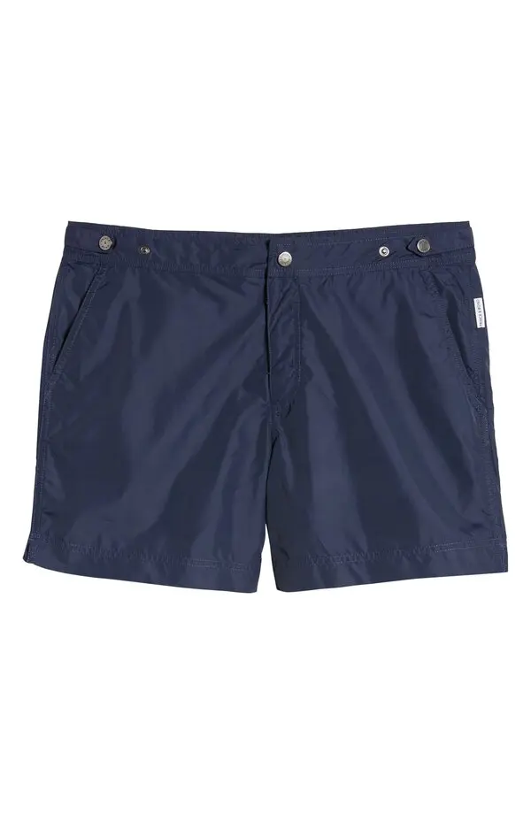 PRINCE & BOND Deep Sea Solid Hybrid Nylon Swim Trunks