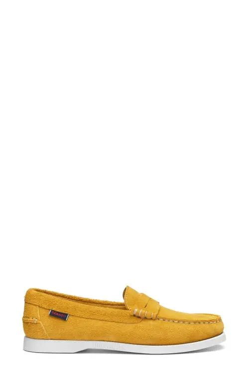 Sebago Dan Boat Roughout Penny Loafer Yellow Mustard Editorialist