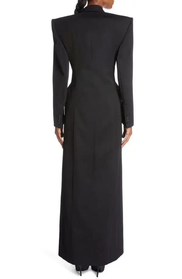 Balenciaga Hourglass Double Breasted Wool Gabardine Coat