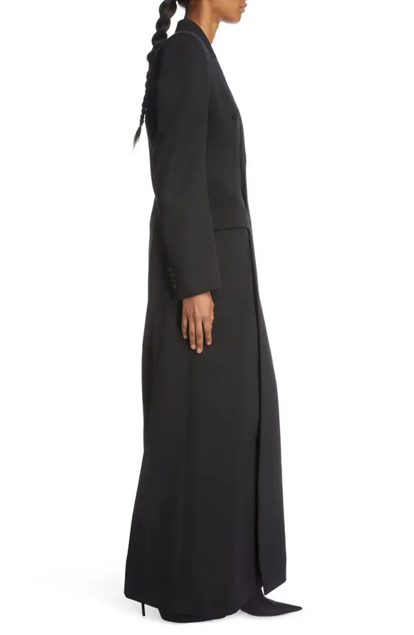 Balenciaga Hourglass Double Breasted Wool Gabardine Coat