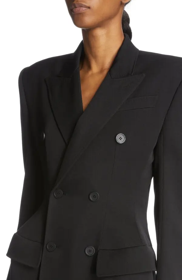 Balenciaga Hourglass Double Breasted Wool Gabardine Coat