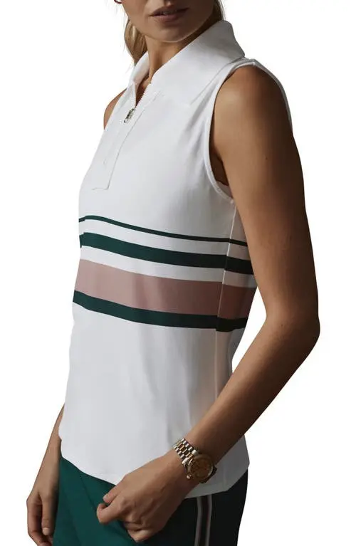 Varley Darnell Stripe Sleeveless Polo