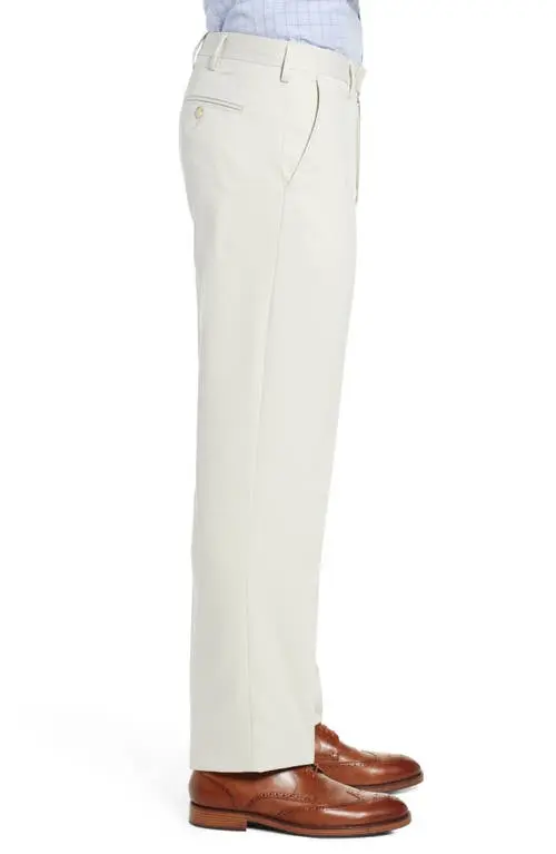 Berle Classic Fit Microfiber Trousers - Stone