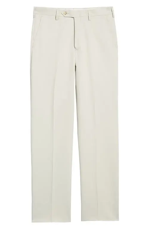 Berle Classic Fit Microfiber Trousers - Stone