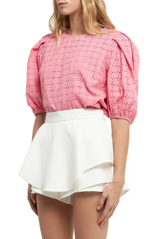 English Factory Embroidered Eyelet Cotton Top