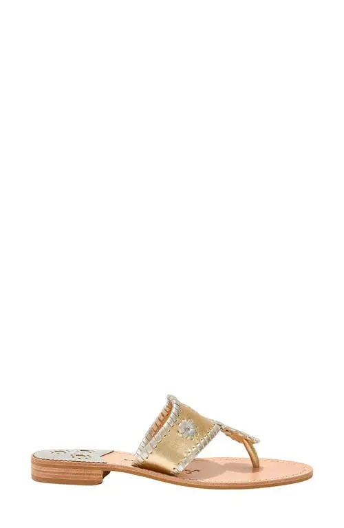Jack Rogers Jacks Flat Flip Flop - Platinum/ Silver