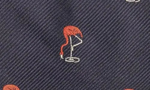 DRAKE'S Flamingo Print Silk Neck Tie