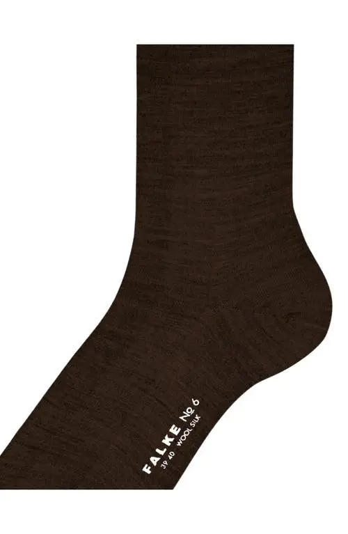 Falke No. 6 Merino Wool Blend Dress Socks - Brown