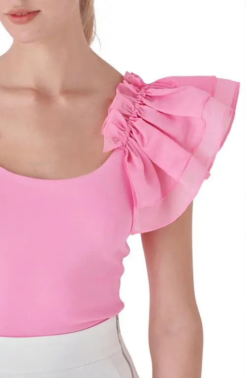 Endless Rose Organza Ruffle Knit Top