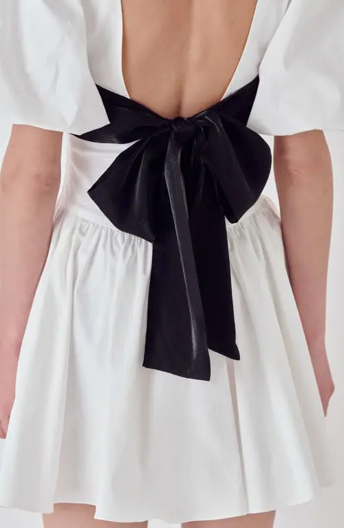 Endless Rose Contrast Bow Mini Dress