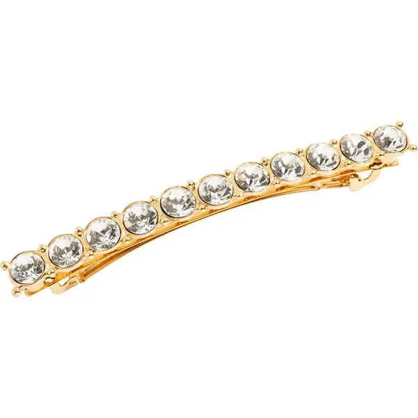 L. Erickson Aurelia Crystal Barrette - Crystal/gold