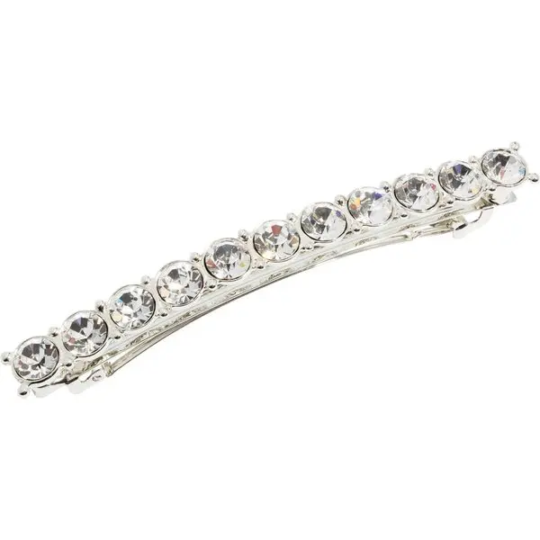 L. Erickson Aurelia Crystal Barrette - Crystal/silver