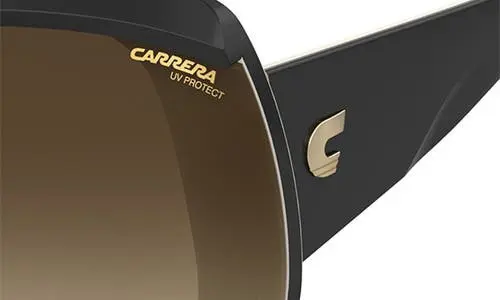 Carrera Eyewear 99mm Shield Sunglasses - Black White/brown Gradient