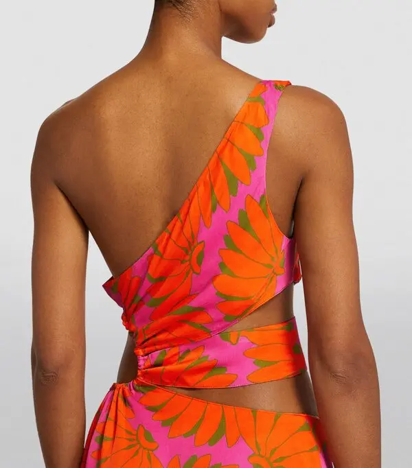knee length dresses for ladies Orange Fresh Macaws Midi Dress  FARM Rio