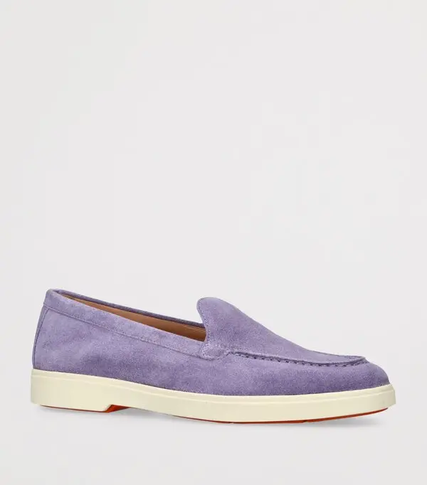 Santoni Suede Loafers - Purple